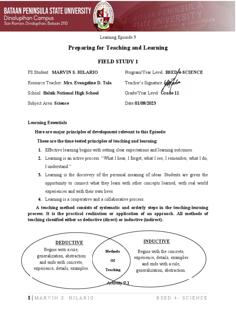 Learning Episode 9-FS1-HILARIO-MARVIN | PDF | Teaching Method | Teachers Learning Episode 9-FS1-HILARIO-MARVIN | PDF | Teaching Method | Teachers