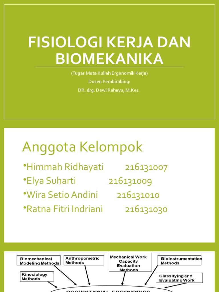 Fisiologi Kerja Dan Biomekanika | PDF
