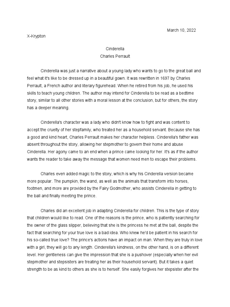 Cinderella: A Critique of Gender Roles | PDF | Cinderella