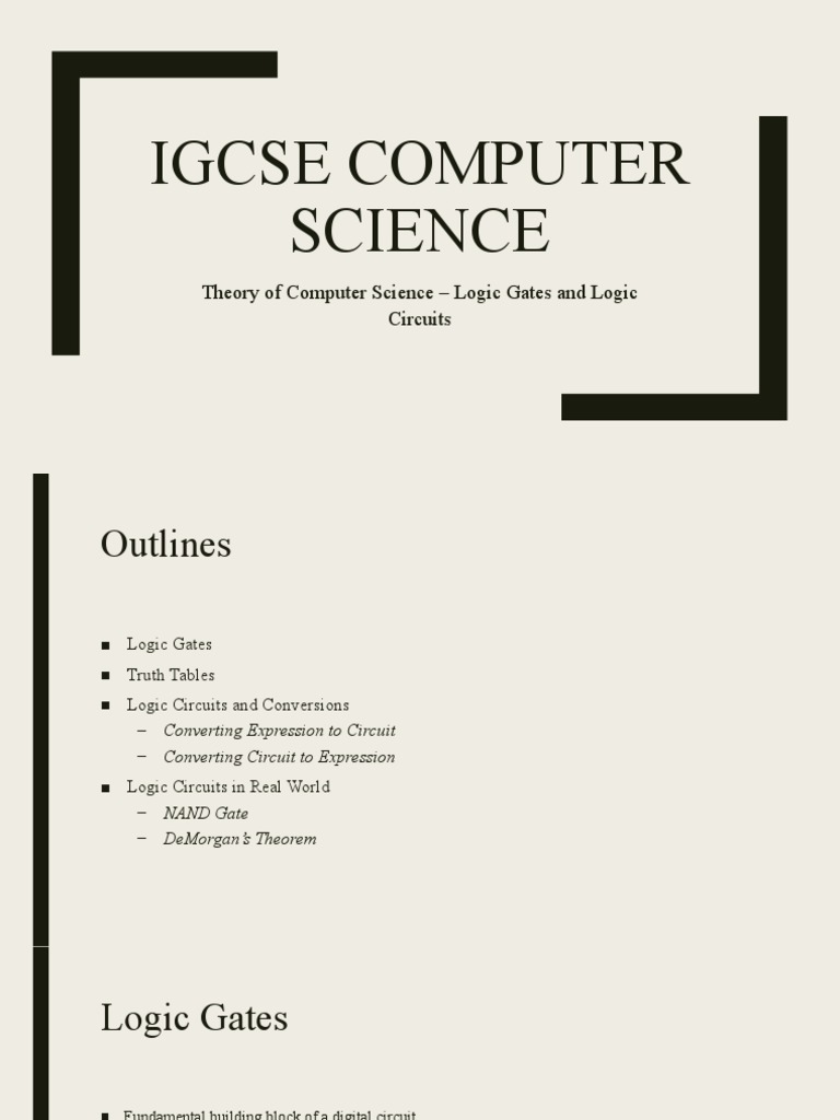 IGCSE Computer Science - 2210 - Chapter 3 | PDF | Logic Gate | Boolean ... IGCSE Computer Science - 2210 - Chapter 3 | PDF | Logic Gate | Boolean ...