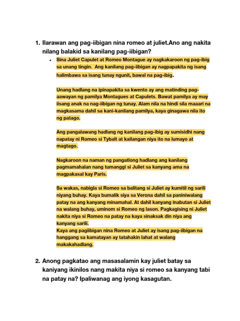 Aralin 2-Dula Mula Sa England Romeo and Juliet | PDF