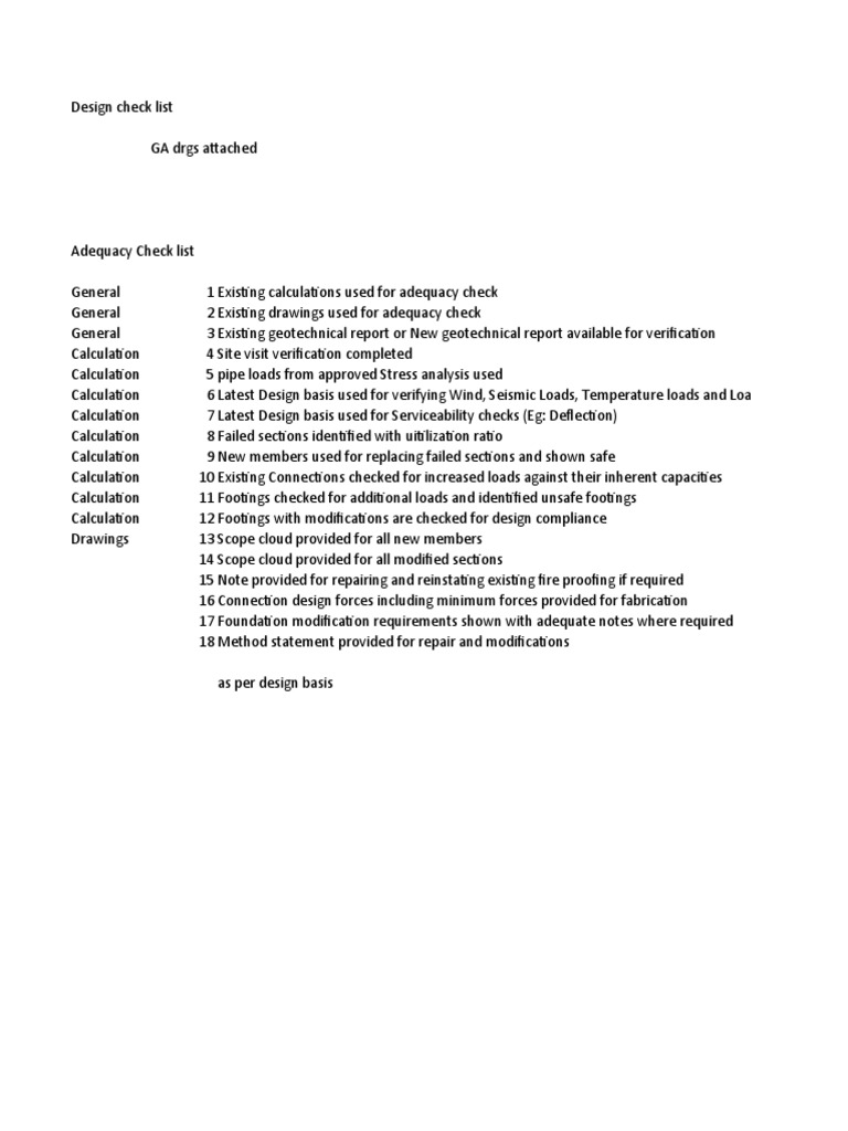 Piperack Design Checklist | PDF