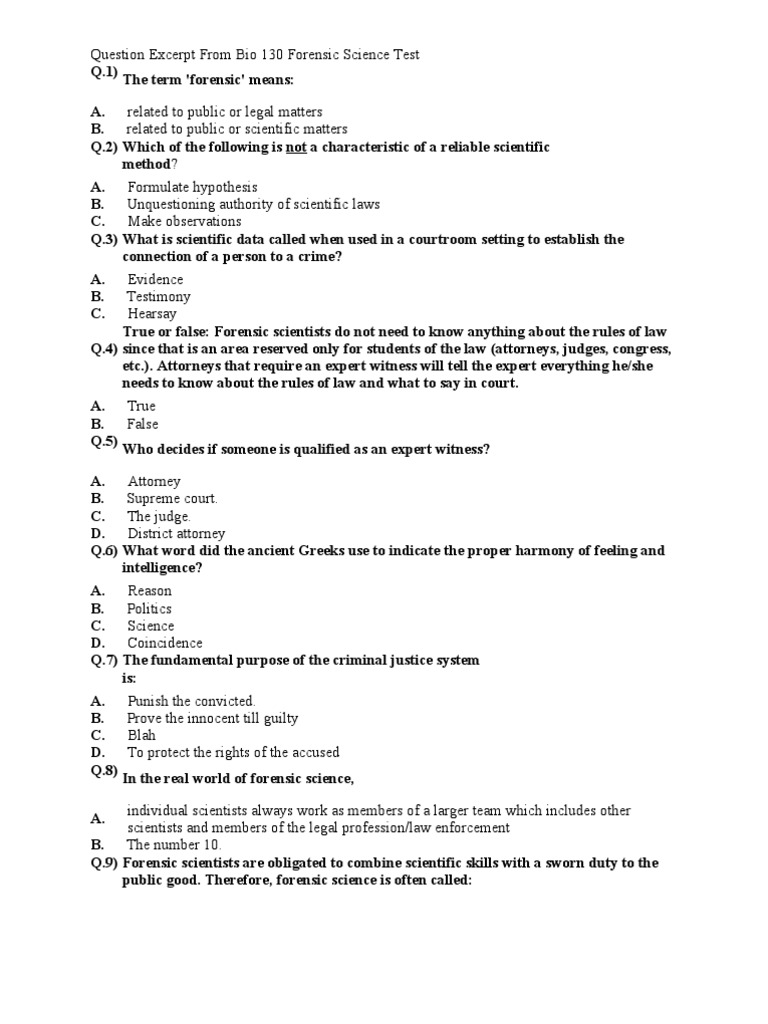 Forensic Entry Exam | PDF | Crime Scene | Forensic Science