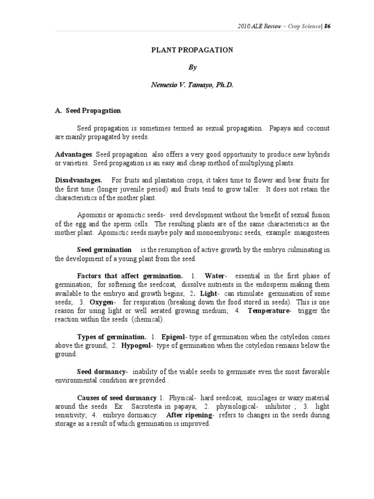 Plant Propagation | Download Free PDF | Seed | Grafting