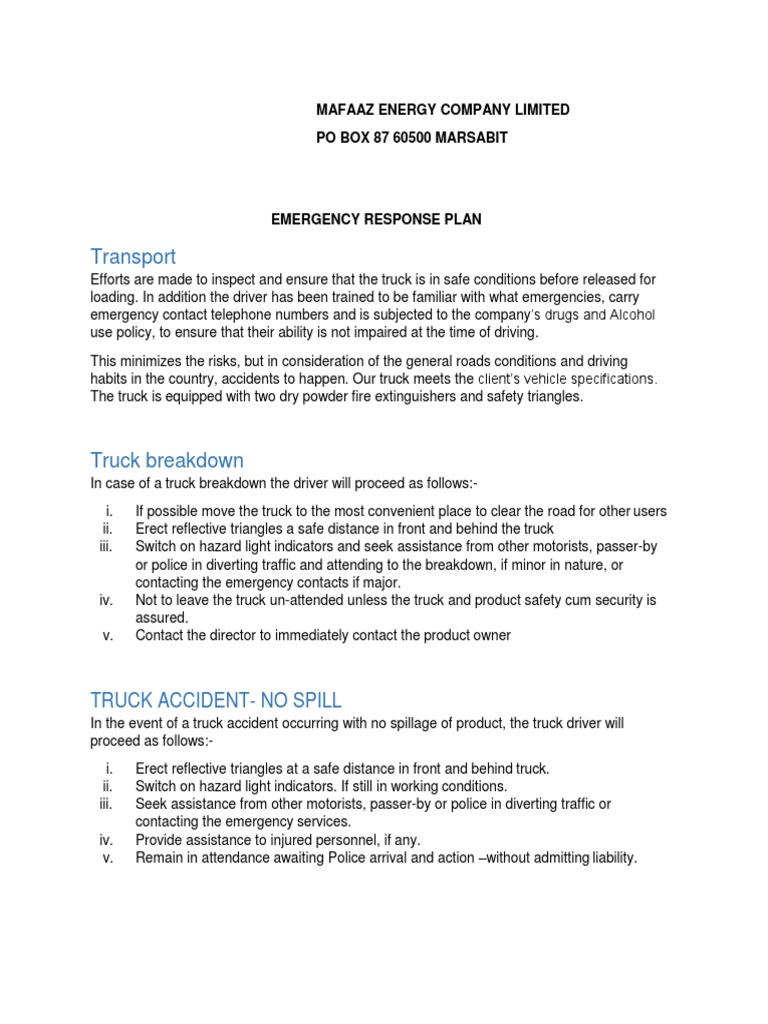 Mafaaz Emergency Plan | PDF