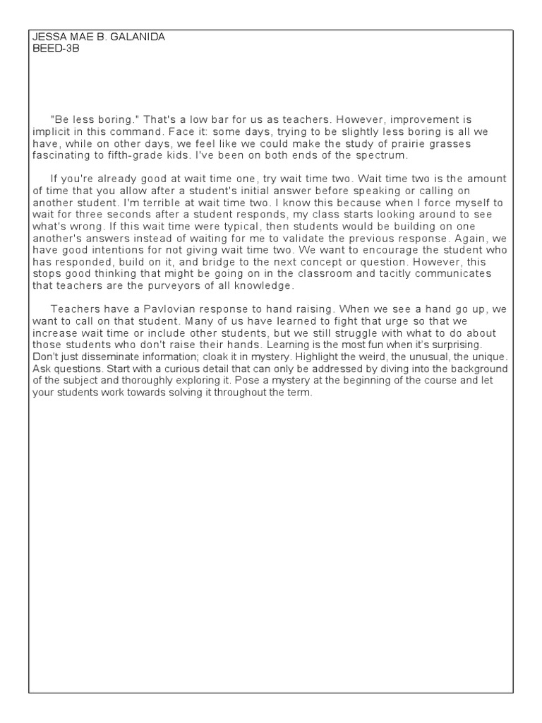 Professional Development Assignment | PDF | Teachers | Teaching Method