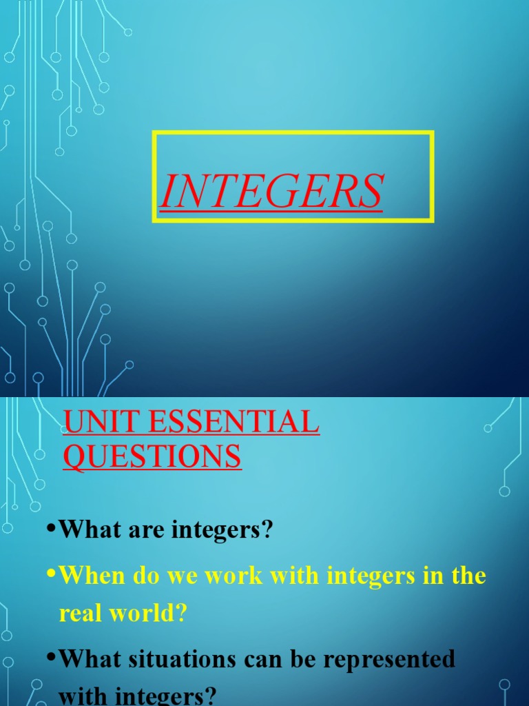 Integers - Distance and Absolute Value | PDF | Integer | Numbers