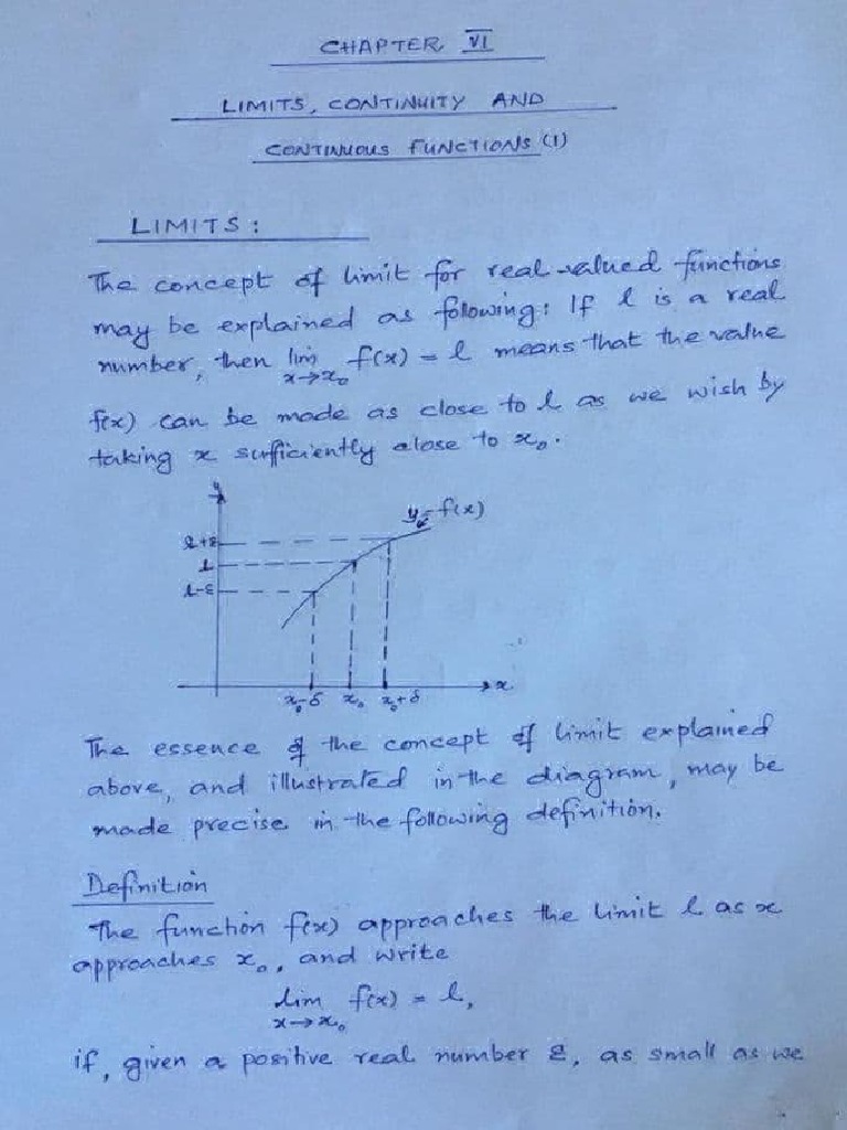 Chapter 4 Limits, Continuity and Continuous Functions | PDF