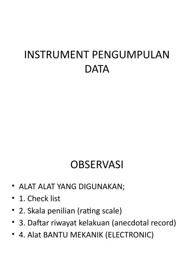 Instrument Pengumpulan Data | PDF