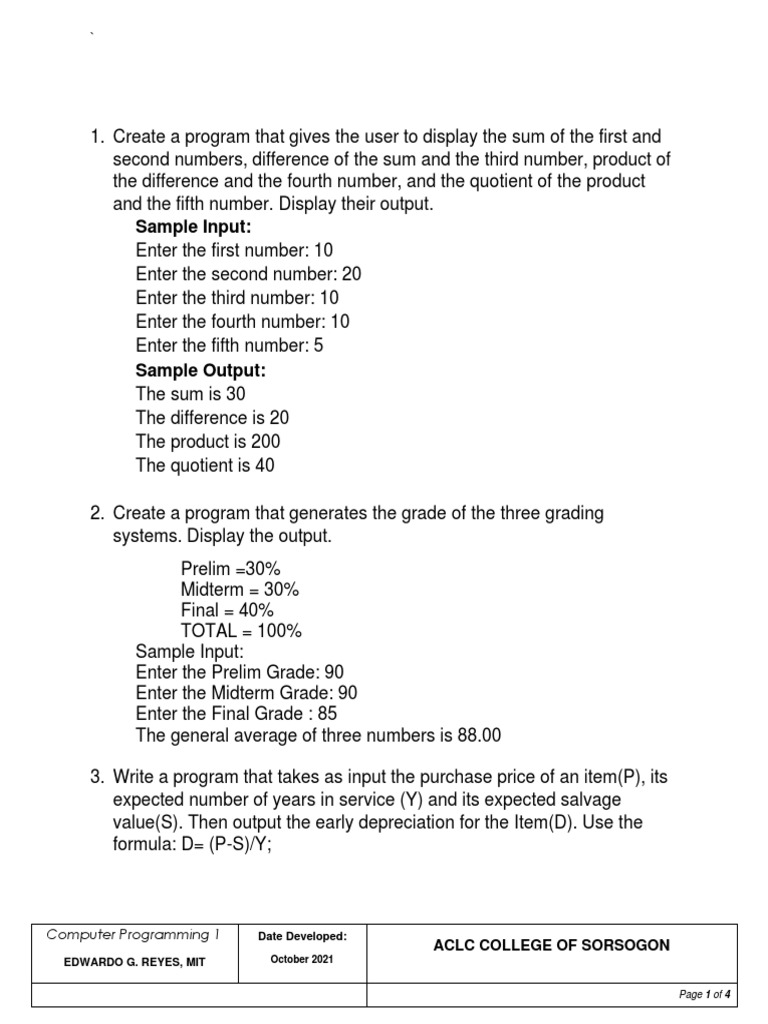 Machine Problem 1ACLC | PDF | Fahrenheit | Area