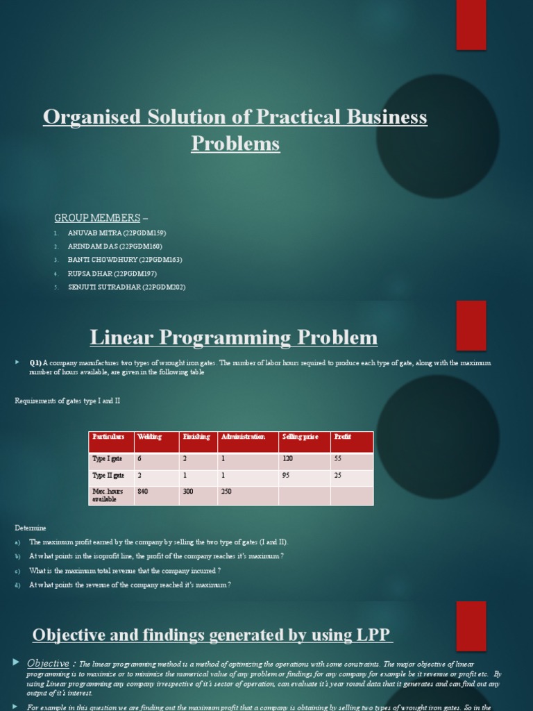 IT Presentation Final | PDF | Linear Programming | Profit (Economics)