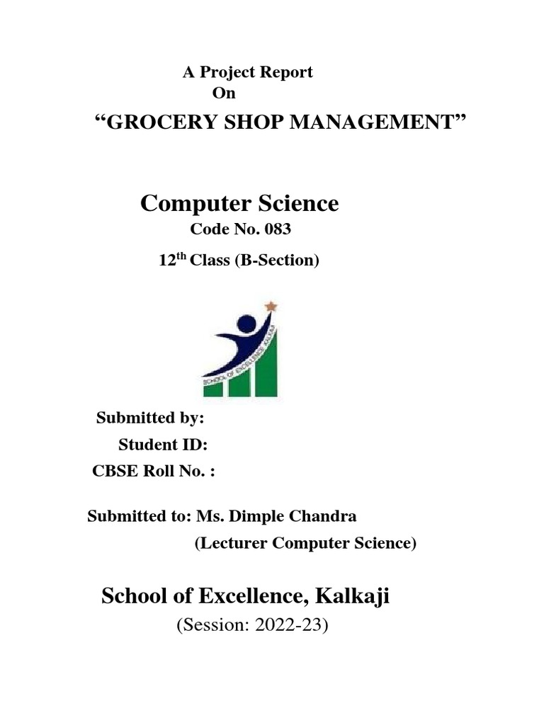 Computer Science: Grocery Shop Management | PDF | My Sql | Computer Science