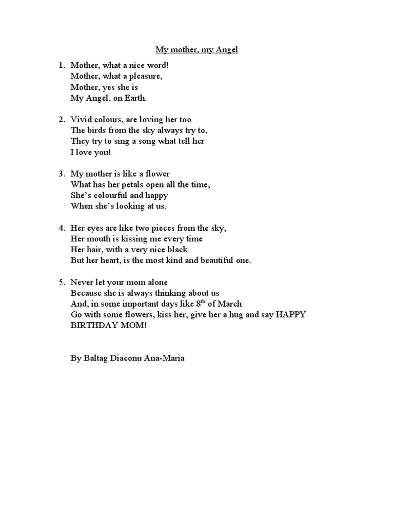 Poezie Engleza 8 Martie | PDF