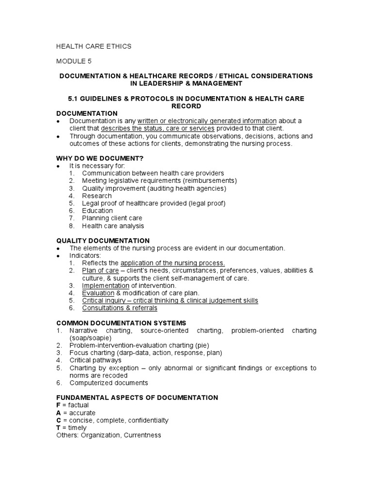 Healthcare Documentation Ethics Guide | PDF | Nursing | Morality