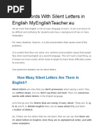 Silent Letters From A To Z List and Examples For Each Letter | PDF
