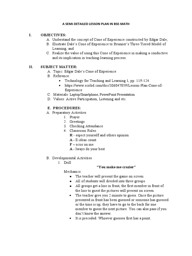 Edgar Dale's Cone of Experience 4A LP | PDF