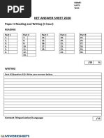 KET Listening Answer Sheet | PDF