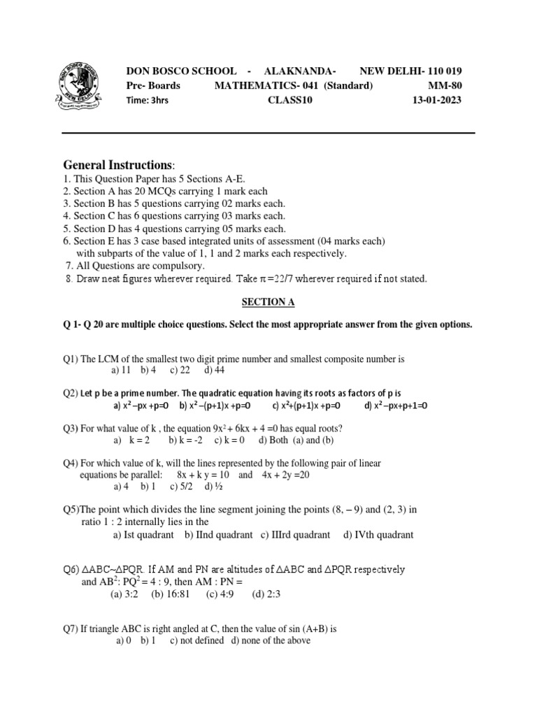 General Instructions | PDF