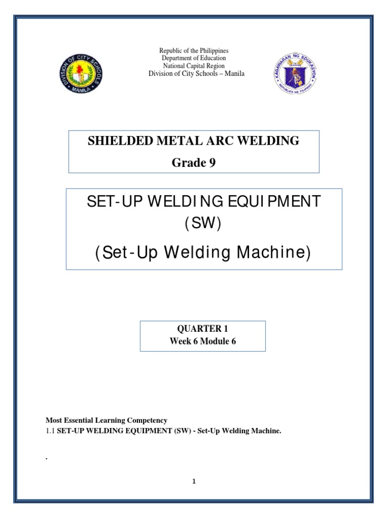 SMAW 9 - Q1 - W6 - Mod6 | PDF | Welding | Construction