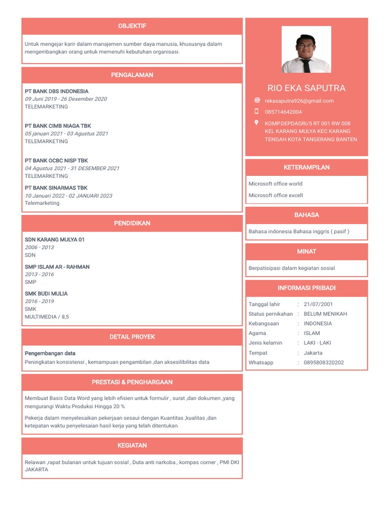 CV - Rio Eka Saputra | PDF