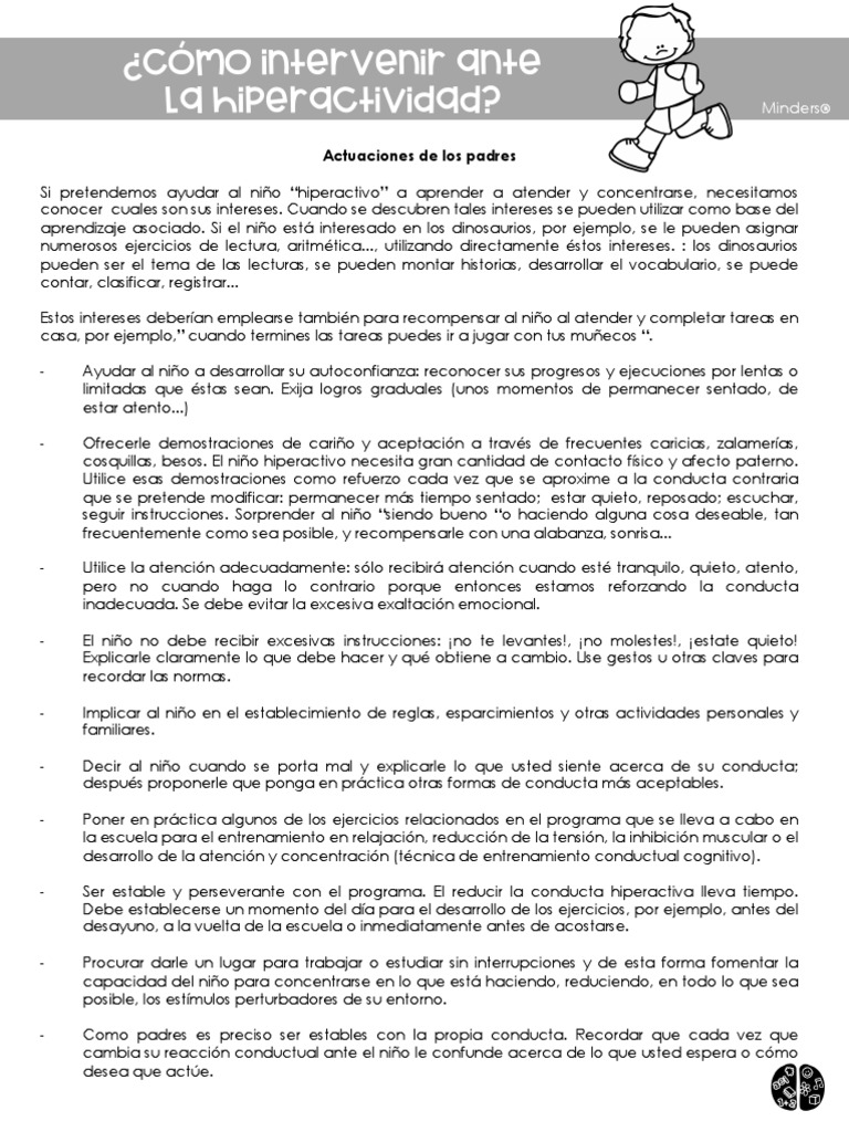 Como Intervenir Ante La Hiperactividad Agenda Minders 2021-2022 - WWW - Minders.com - MX | PDF