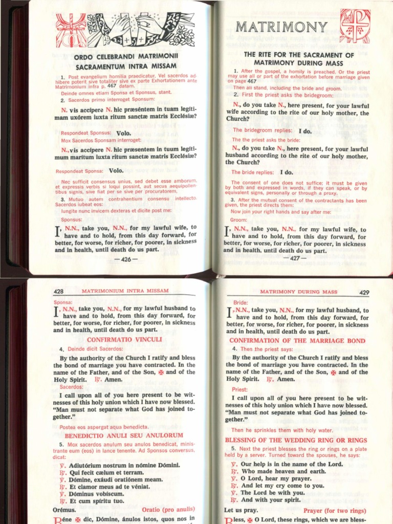 Rite of Marriage 1964 | PDF | Christian Worship And Liturgy | Worship