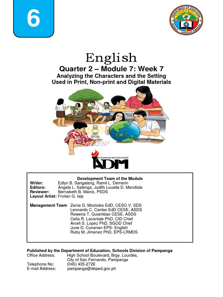 Eng6 q2 Module 7 Week7 Analyzing The Characters and Setting Used in Printnon Print and Digital ...
