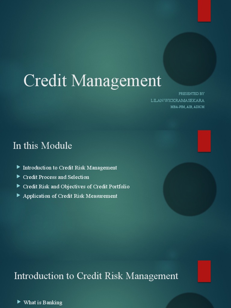 L1 - Credit Management | PDF | Credit | Finance & Money Management