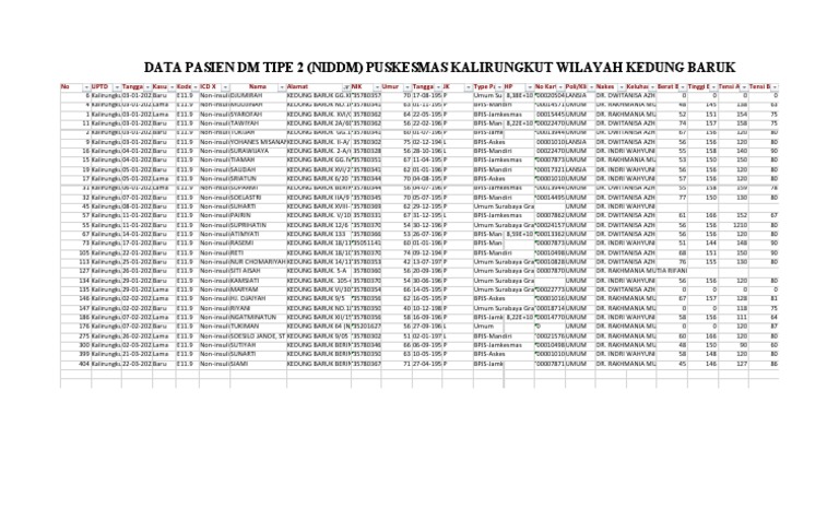Data Pasien DM Tipe 2 | PDF
