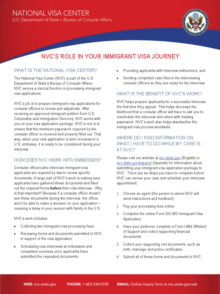 NVC Role in IVs For Applicants November 2016 | PDF | Government | Human ...