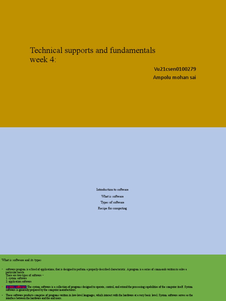 WEEK5 Technical Supports and Fundamentals | PDF | Software | Installation (Computer Programs)