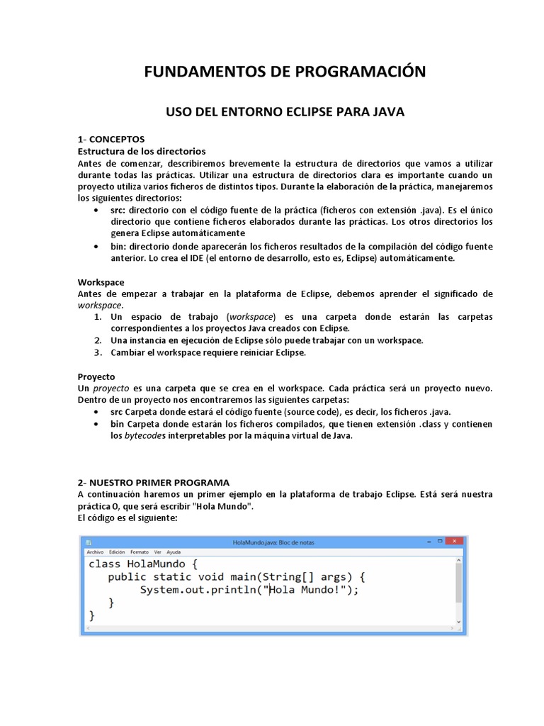Guia Eclipse Pdf Java Lenguaje De Programación Eclipse Software 