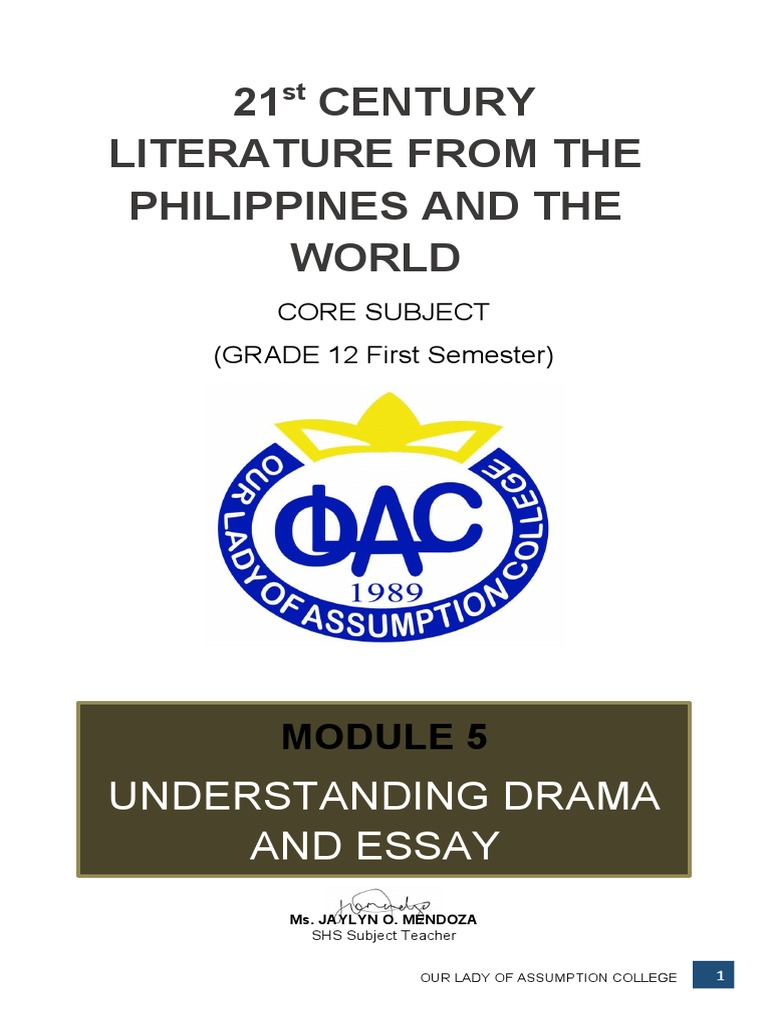 21st CENTURY LITERATURE MODULE 5 | PDF | Essays | Comedy
