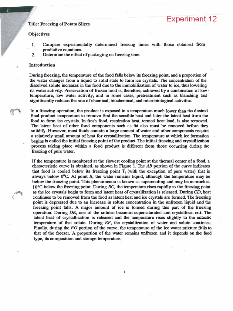 Lab Manual Exp 12-Blast Freezer | PDF | Freezing | Crystallization