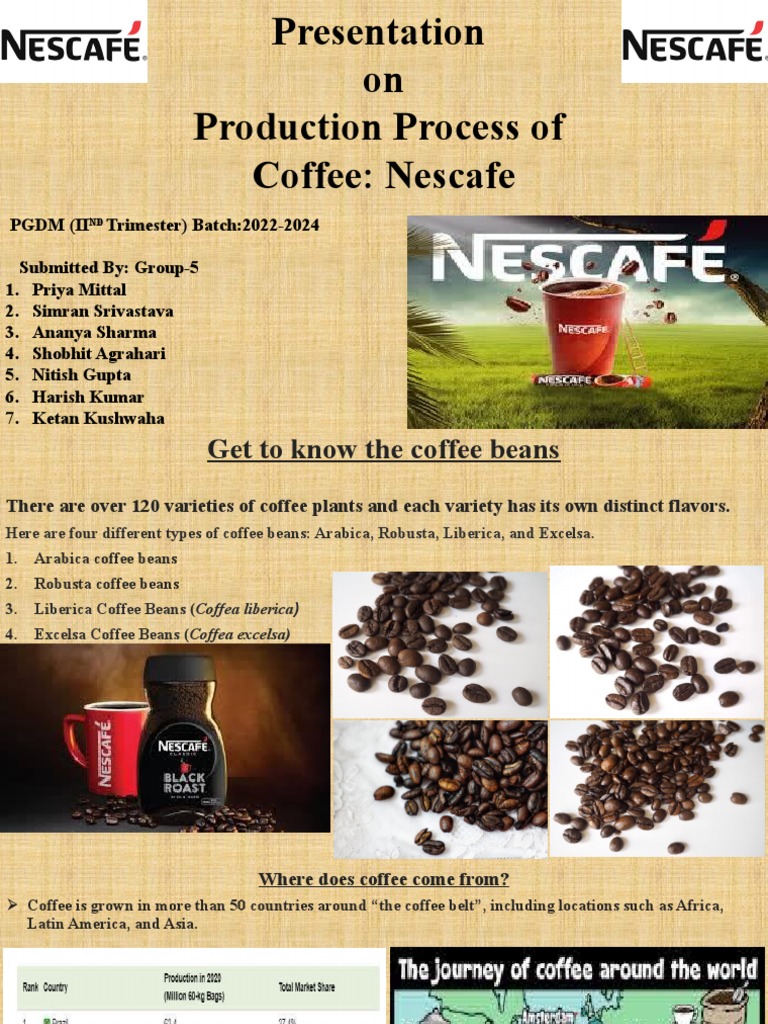 Nescafe Coffee Production Process | PDF | Cooking, Food & Wine