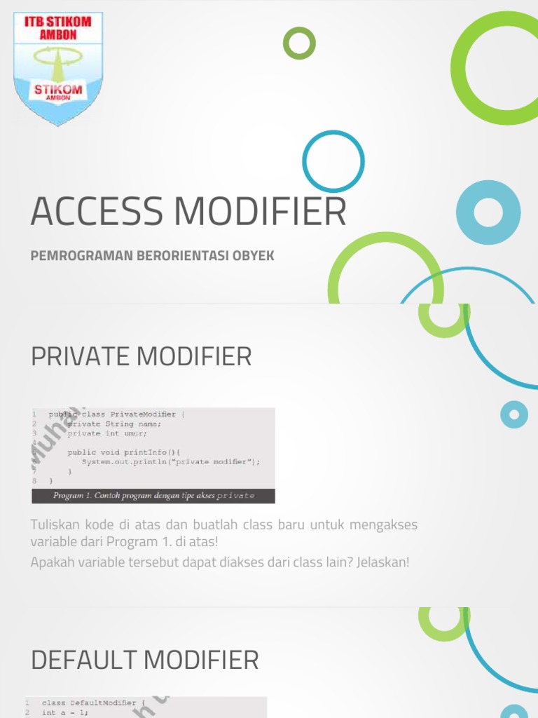 Access Modifier - Tugas | PDF
