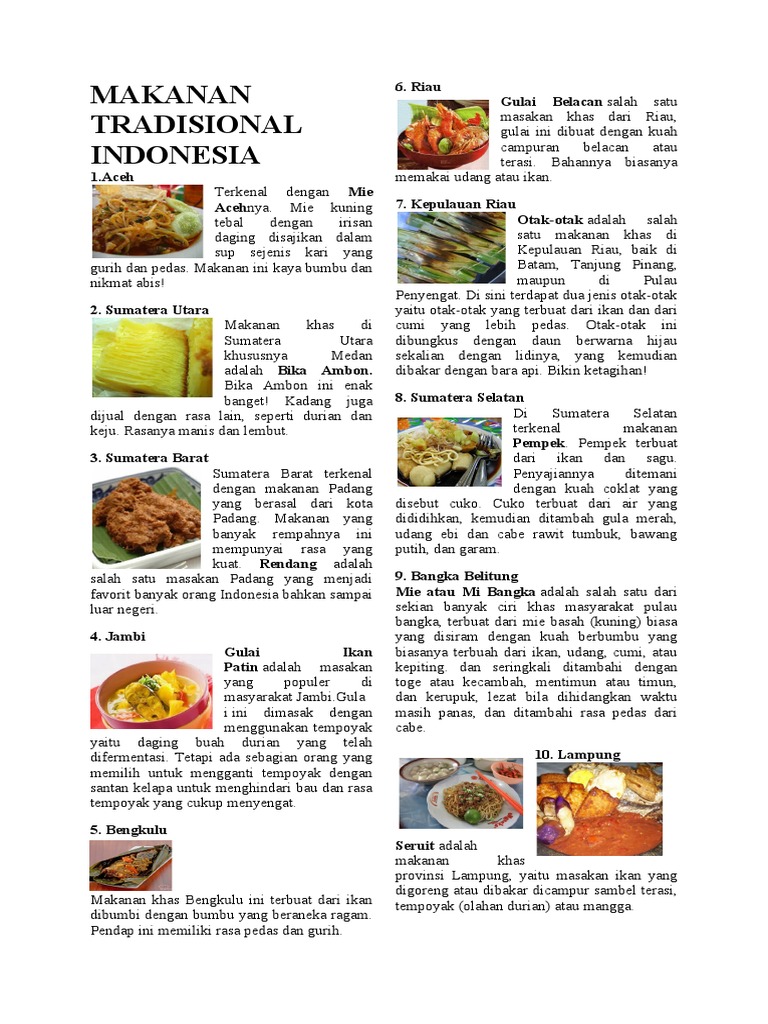Makanan Khas 34 Provinsi Di | PDF