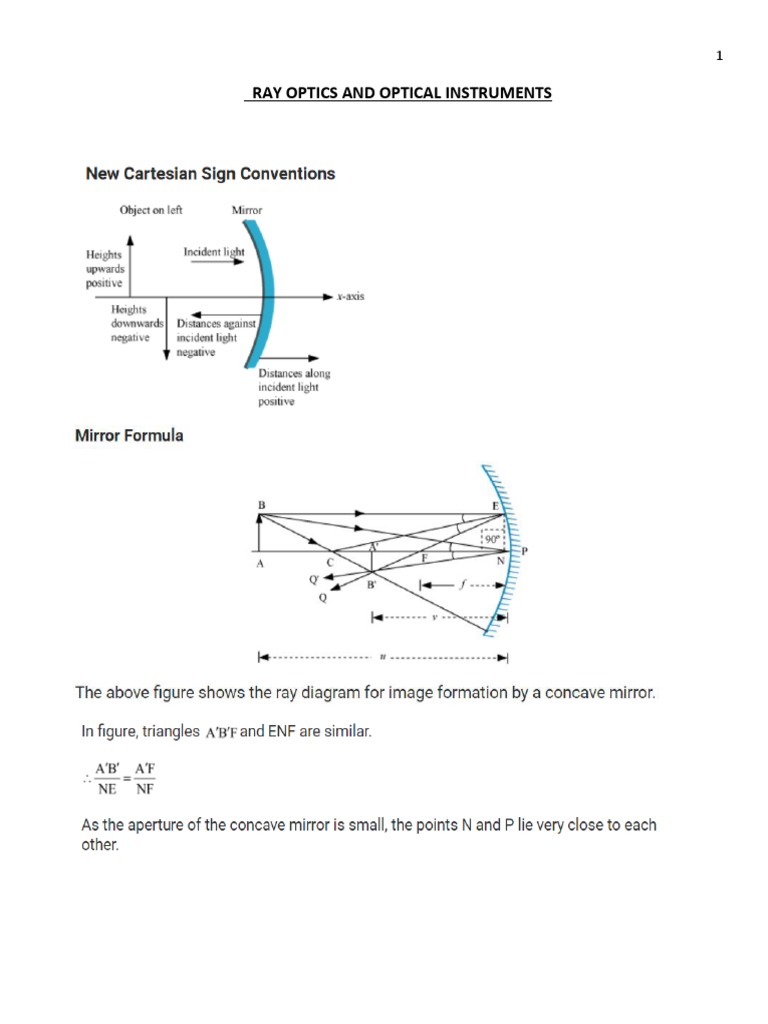 Class-12 RAY OPTICS | PDF