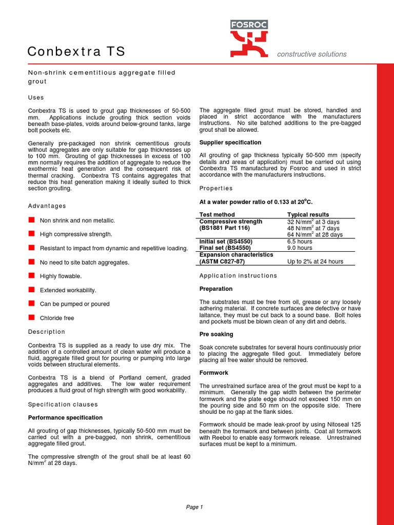Conbextra TS | Download Free PDF | Concrete | Civil Engineering