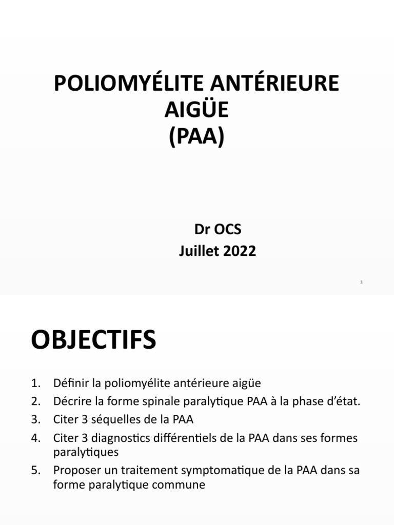 Poliomyélite Antérieure Aiguë : Guide Complet | PDF | Causes de décès ...