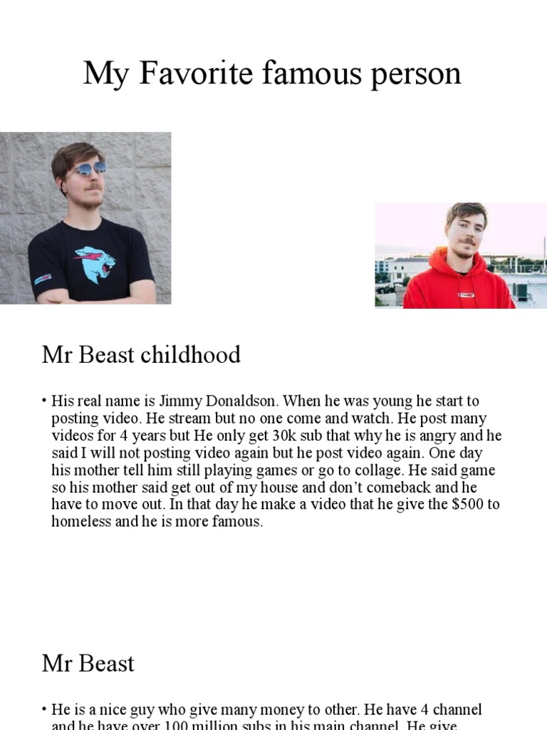 My Favorite Famous Person | PDF