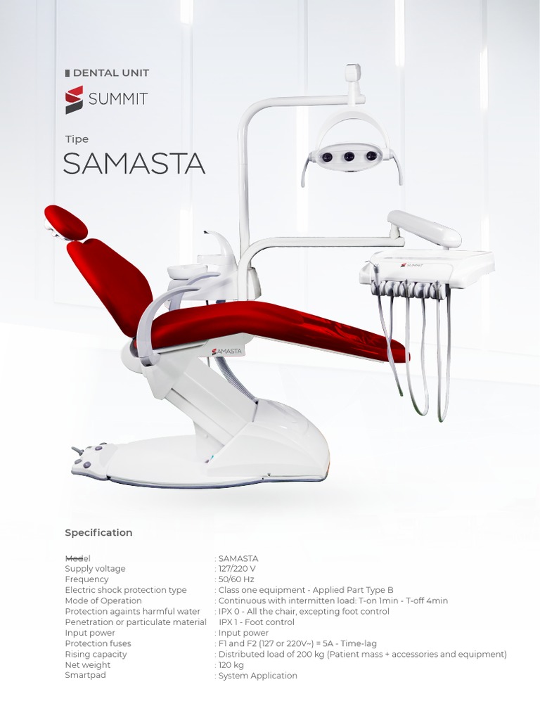 Samasta Dental Unit Specifications | PDF