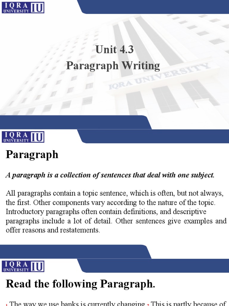 Lecture 4 PPT 3 - Paragraph Writing | PDF