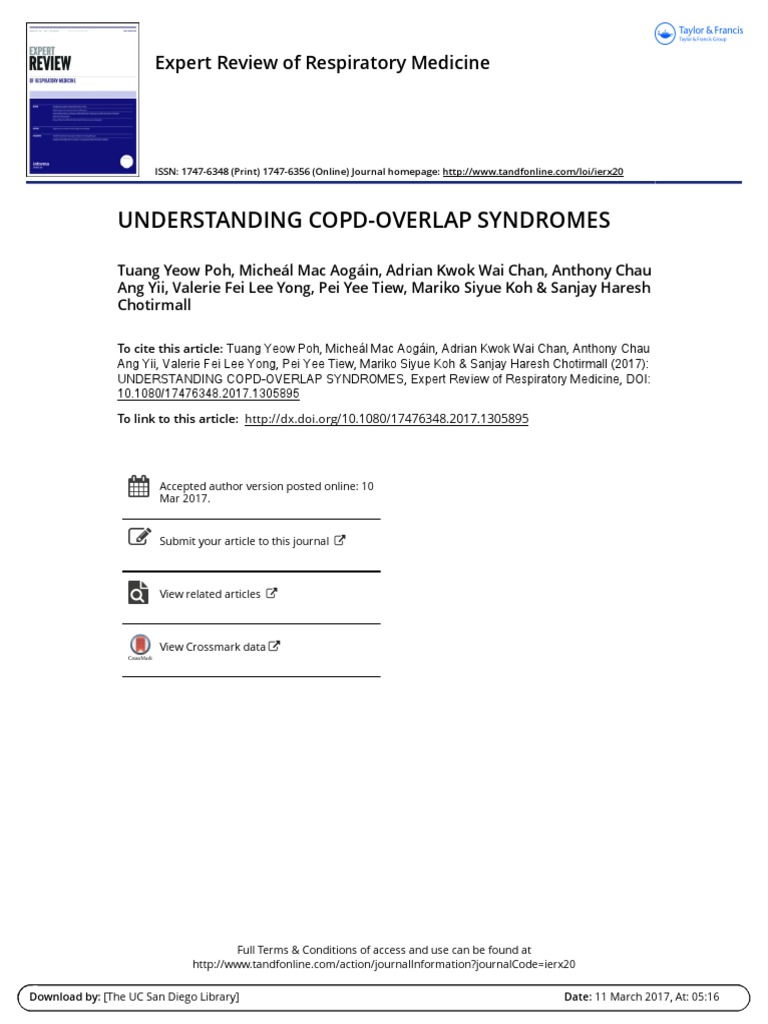 Understanding Copd Overlap Syndromes Pdf Chronic Obstructive Pulmonary Disease Asthma