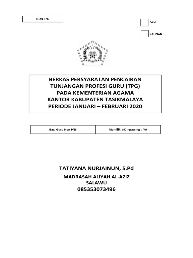 Cover Berkas TPG | PDF