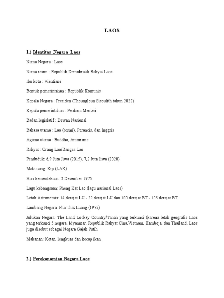 Laos | PDF
