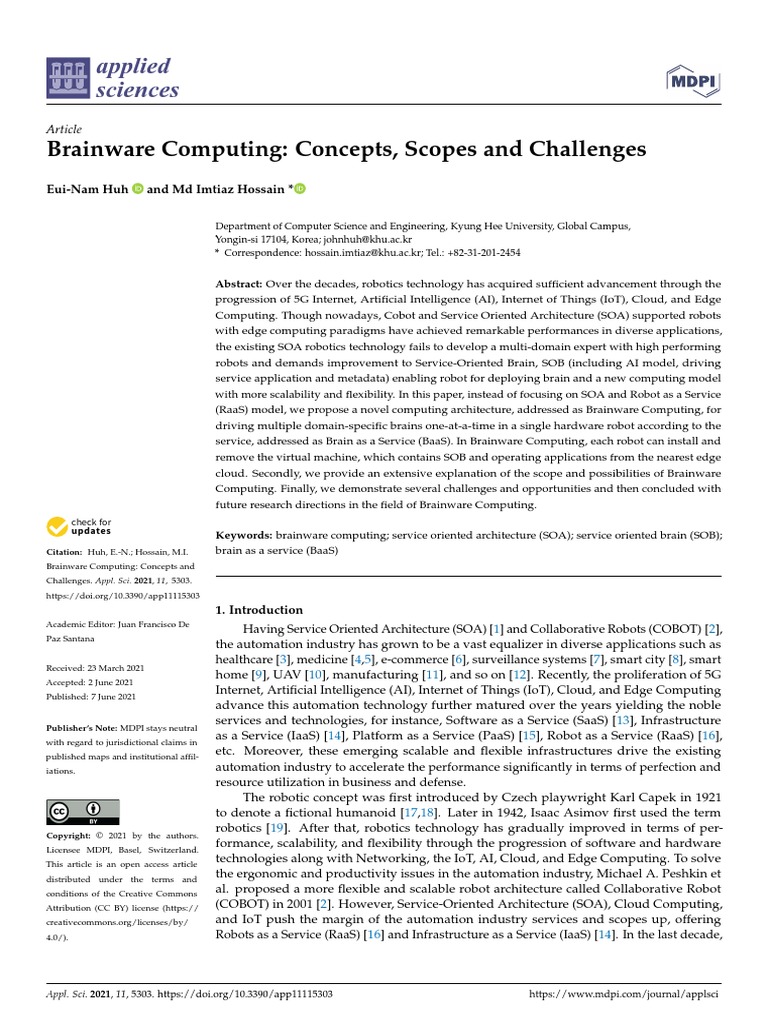 Brainware Computing Concepts Scopes and Challenges | PDF | Cloud Computing | Artificial Intelligence
