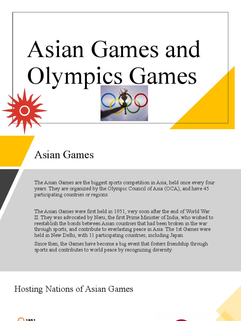 Asian Games and Olympics | PDF | Olympic Games | Recurring Sporting Events