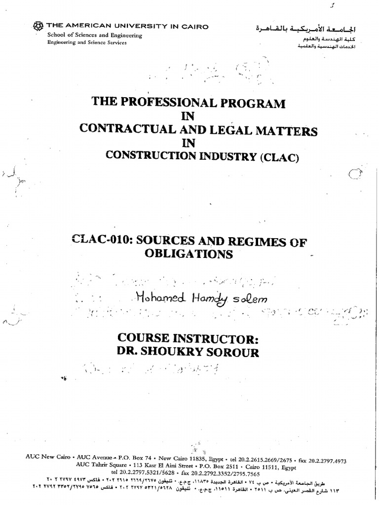 Clac 10 - Source of Regimes and Obligation | PDF