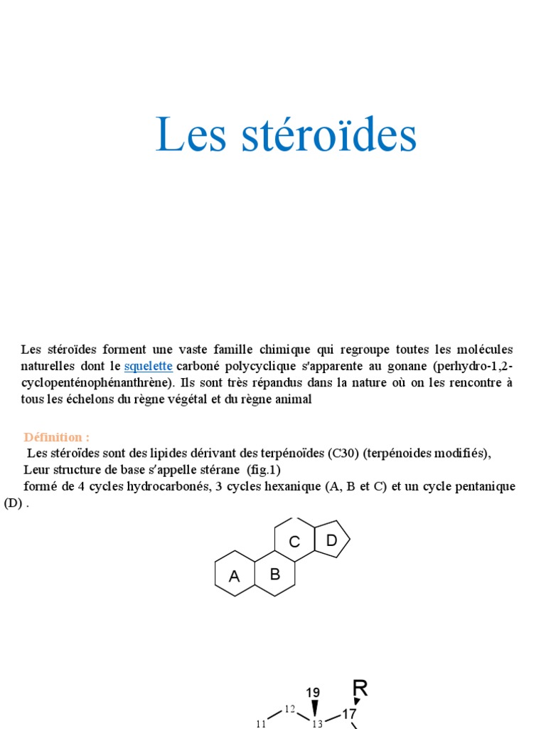 Définition et structure des stéroïdes | PDF | Cétone | Substances chimiques